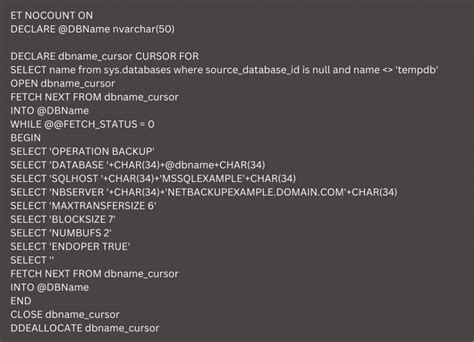 NetBackup SQL Server Backup Script An Introduction