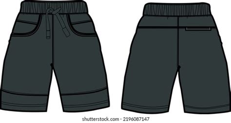 Short Fashion Flat Sketch Template Bermuda Stock Vector Royalty Free