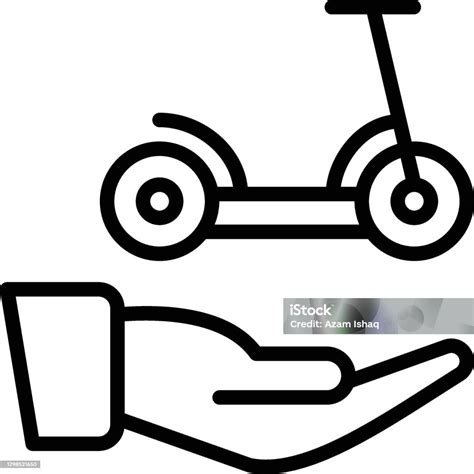 인간의 손 개념전기 스쿠터 킥 바이크 앱 Ui 벡터 아이콘 디자인 흰색 배경에 녹색 전송 기호 에코 모터 스쿠터 기호 개념에 대한 스톡 벡터 아트 및 기타 이미지 Istock