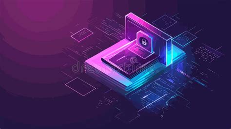 Secure Document File Lock Security Outline Icon Concept Stock Illustration Illustration Of