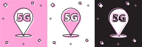설정 위치 5g 새로운 무선 인터넷 와이파이 연결 아이콘 핑크와 흰색 검은 배경에 격리 글로벌 네트워크 고속 연결 데이터 속도 기술 벡터 0명에 대한 스톡 벡터 아트 및
