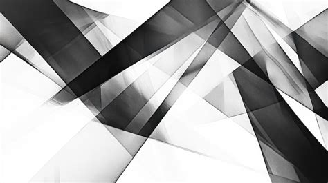 Abstract Black And White Geometric Shapes Creating A Dynamic Visual Composition Premium Ai