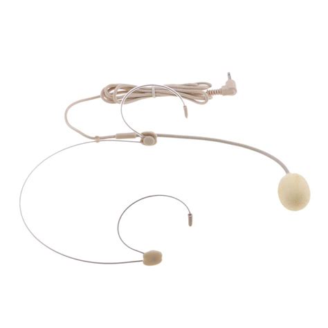 Bnf Double Ear Hook Wired Headset Headworn Microphone Beige Mm Right Angle Amazon In