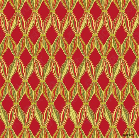 Abstract Wavy Line Tile Pattern Wool Fabric Geometric Ornament Stock