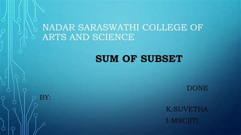sum of subset pptx mental health diseases and conditions