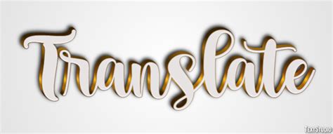 Translate Text Effect And Logo Design Word