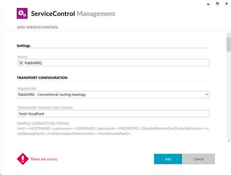 Validation Errors Are Not Displayed When Creating New Servicecontrol