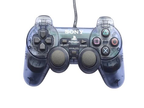 Ps2 Official Dual Shock 2 Controller Clear Slate Grey Ps2 Controller Baxtros