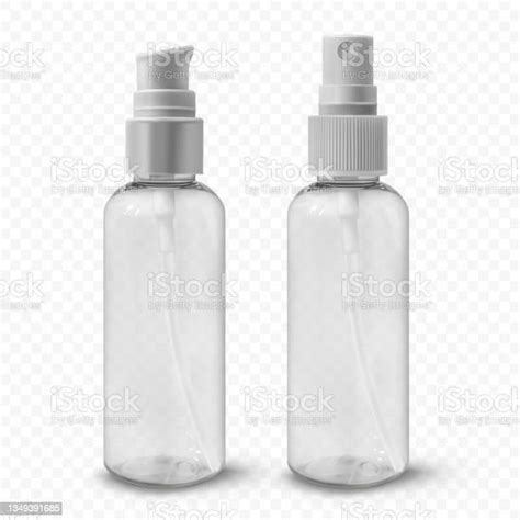 투명 한 화장품 병 은 사실적인 벡터 일러스트를 설정합니다 소독제 미스트 열수 로션 크림 미용 제품 용 용기 병에 대한 스톡