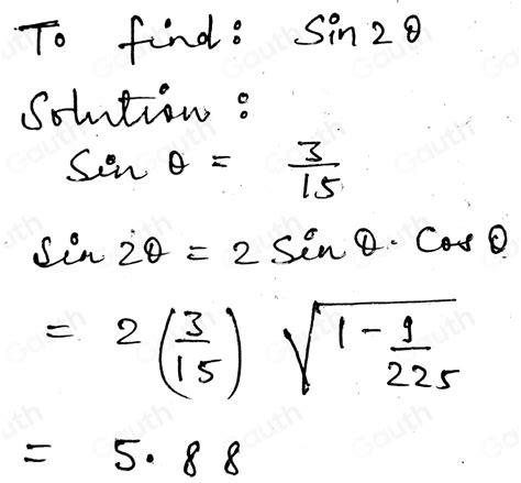 Solved In the triangle shown below sin θ algebra