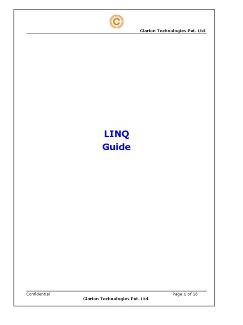 Linq Guide Pdf Business
