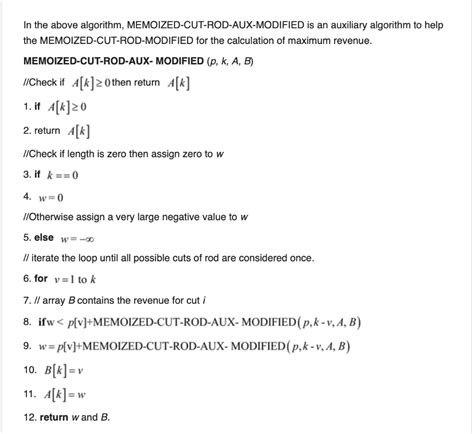 Solved In The Rod Cutting Algorithm The Array B Stores The