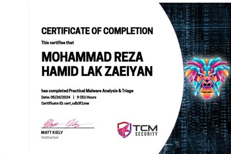 Mohammad Reza H On Linkedin Cybersecurity Malwareanalysis Tcmacademy Learningjourney…