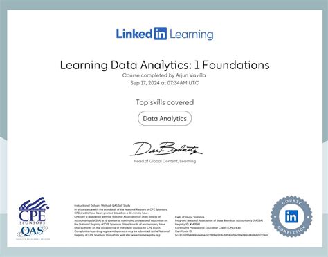 Arjun Vavilla On Linkedin Achieved The Data Analyst 1 Foundation Certificate From Linkedin