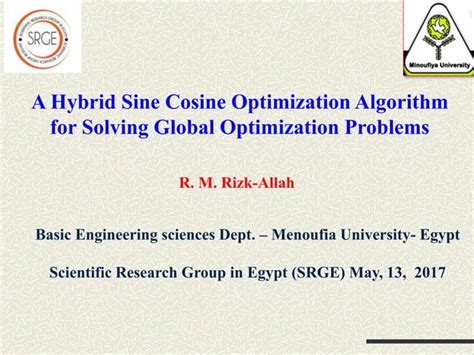 A Hybrid Sine Cosine Optimization Algorithm For Solving Global