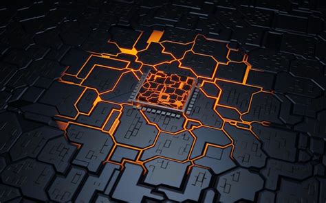 Premium Photo Cpu Chip On Motherboard Abstract D Render Of A Processor Computer Chip On A