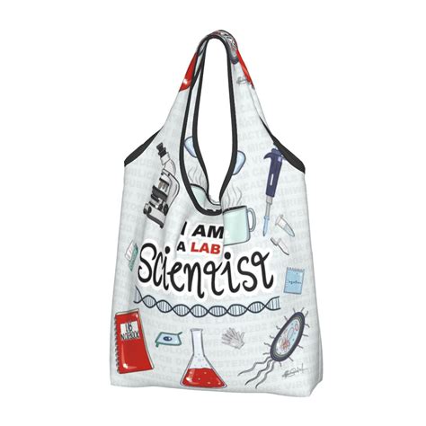 Fashion Chemistry Science Shopping Tote Bag Portable Nerd Geek Teacher Scientist Grocery Shopper