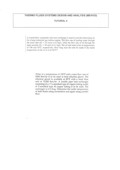 Tutorial Work Thermo Fluids Systems Design Homework Solutions Mech Eng V Studocu