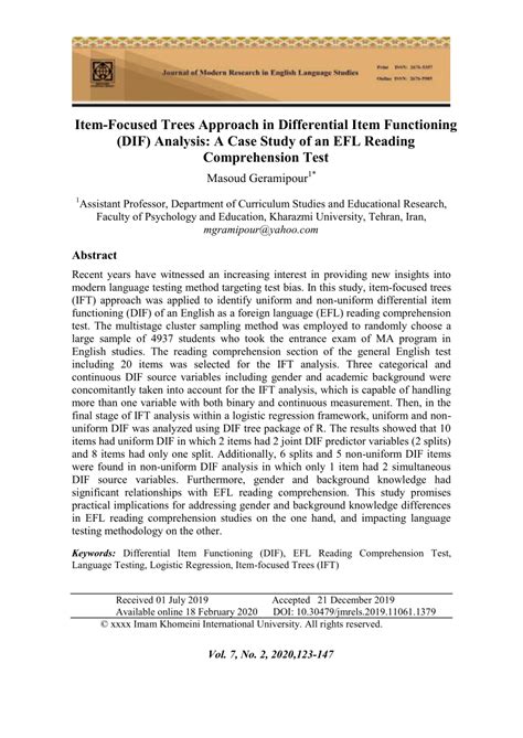 pdf item focused trees approach in differential item functioning dif
