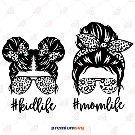 Messy Bun Leopard Svg File Messy Bun Instant Download Premiumsvg