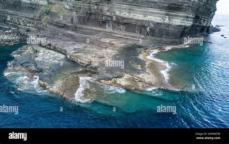 Aerial View Of Coast Around The Yonaguni Monument Yonaguni Island Japan October 2017 Stock