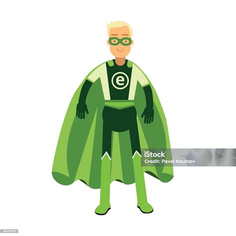 생태 슈퍼 히어로 맨 녹색 의상 에코 개념 벡터 일러스트 레이 션 0명에 대한 스톡 벡터 아트 및 기타 이미지 0명 독일