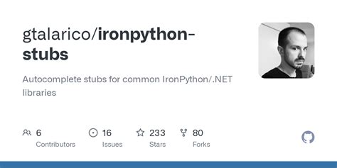 Github Gtalaricoironpython Stubs Autocomplete Stubs For Common Ironpythonnet Libraries