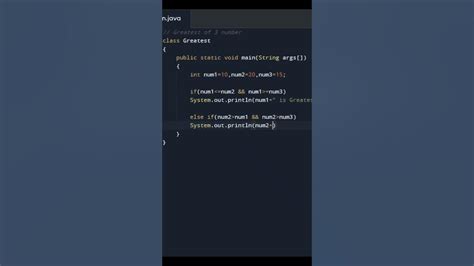 Largest Among Three Numbers Program In Java Program In Java Quick Code Coding For