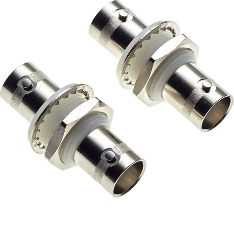 Bnc Socket To Bnc Socket Panel Mount Adaptor 50 Ohm White Insulating