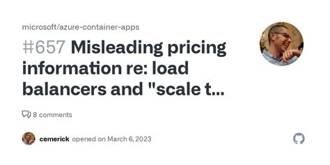 Misleading Pricing Information Re Load Balancers And Scale To Zero · Issue 657 · Microsoft
