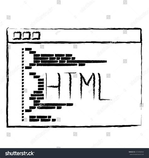 Monochrome Blurred Silhouette Programming Window Script Stock Vector