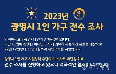 2023년 사회적 안전망 제공을 위한 광명시 1인 가구 전수조사