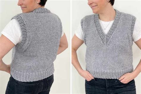 The Wildwood V Neck Sweater Vest Easy Knitting Pattern