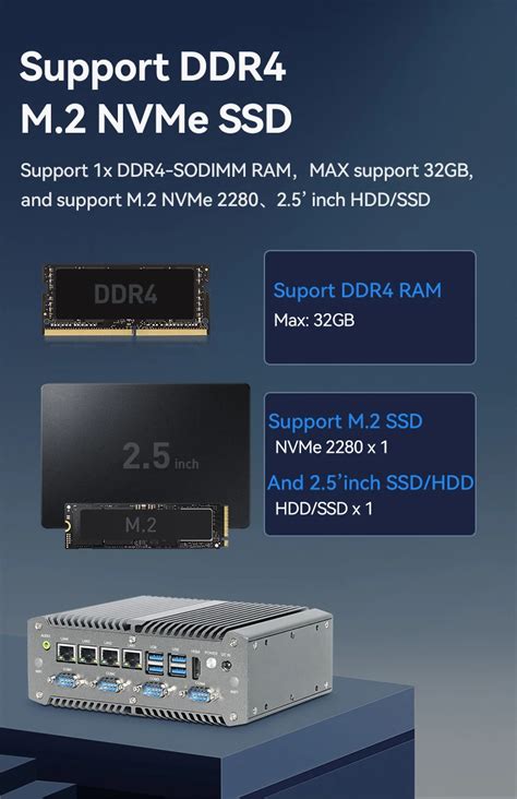 Industrial Mini PC In Tel Core I I I DDR USB RS LAN HD MI GPIO COM WiFi G G Module