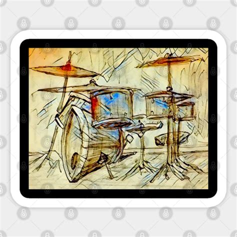 Warped Drum Kit Drum Kit Sticker Teepublic