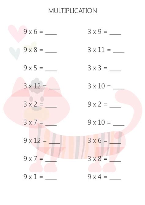 Easy Multiplication Practice Sheet 8