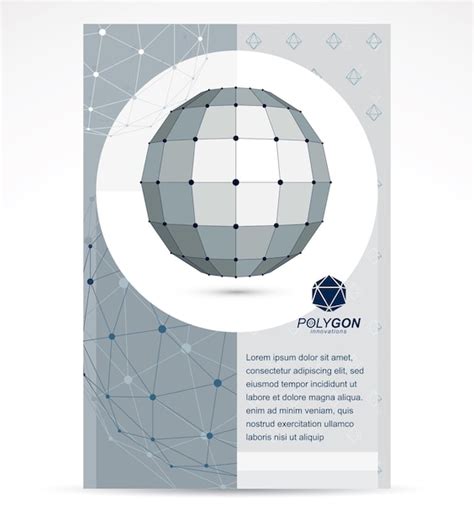 Premium Vector New Technology Theme Booklet Cover Design Front Page Abstract Geometric 3d