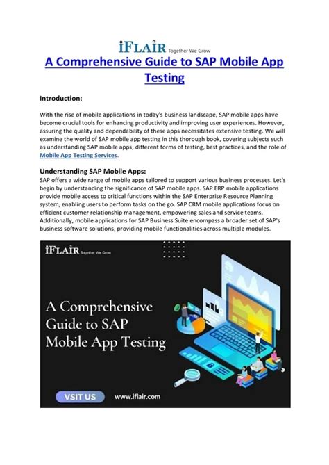 Ppt A Comprehensive Guide To Sap Mobile App Testing Powerpoint