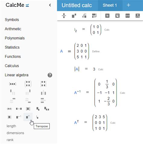 Find Linear Transformation Matrix Calculator
