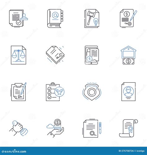 Administrative Sector Line Icons Collection Organization Efficiency