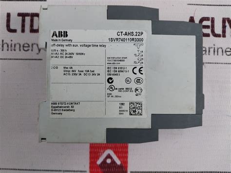 Abb Ct Ahs 22p Off Delay With Auxiliary Voltage Time Relay Aeliya Marine