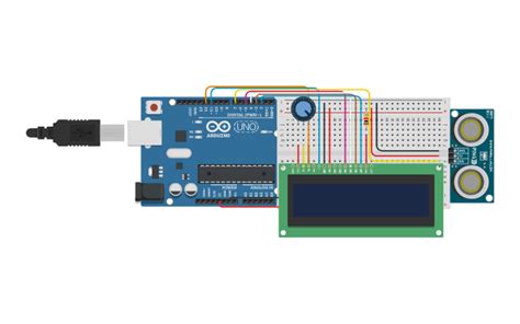 Circuit Design Sensor Jarak Tinkercad