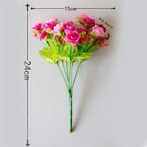 21 голова Искусственные пластиковые розы цветы свадебные свадебное оформление букета поддельные