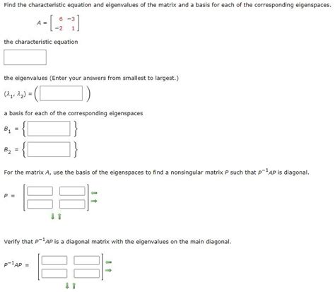 [solved] find the characteristic equation and eigenvalues