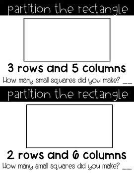 Partitioning Rectangles By Christine S Crafty Creations TpT