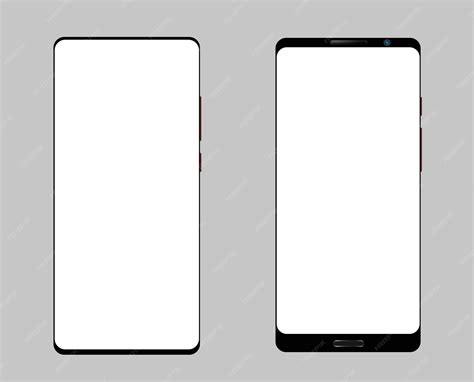 응용 프로그램 프레젠테이션 Ui Ux 디자인을 위한 빈 화면 전화 모형 템플릿이 있는 현실적인 3d 스마트폰 모형 프리미엄 벡터