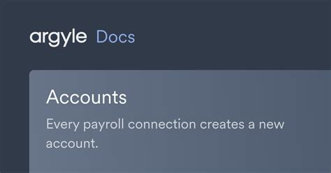 Accounts Argyle Docs