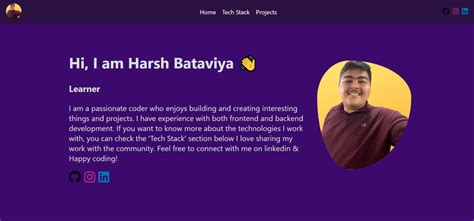 Harsh Bataviya On Linkedin Portfolio Html Css Learner