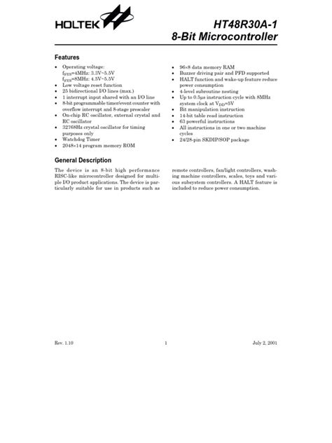 ht48r30a 1 pdf subroutine pointer computer programming
