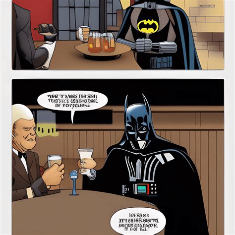 Batman And Darth Vader Drinking At A Bar Creative Fabrica